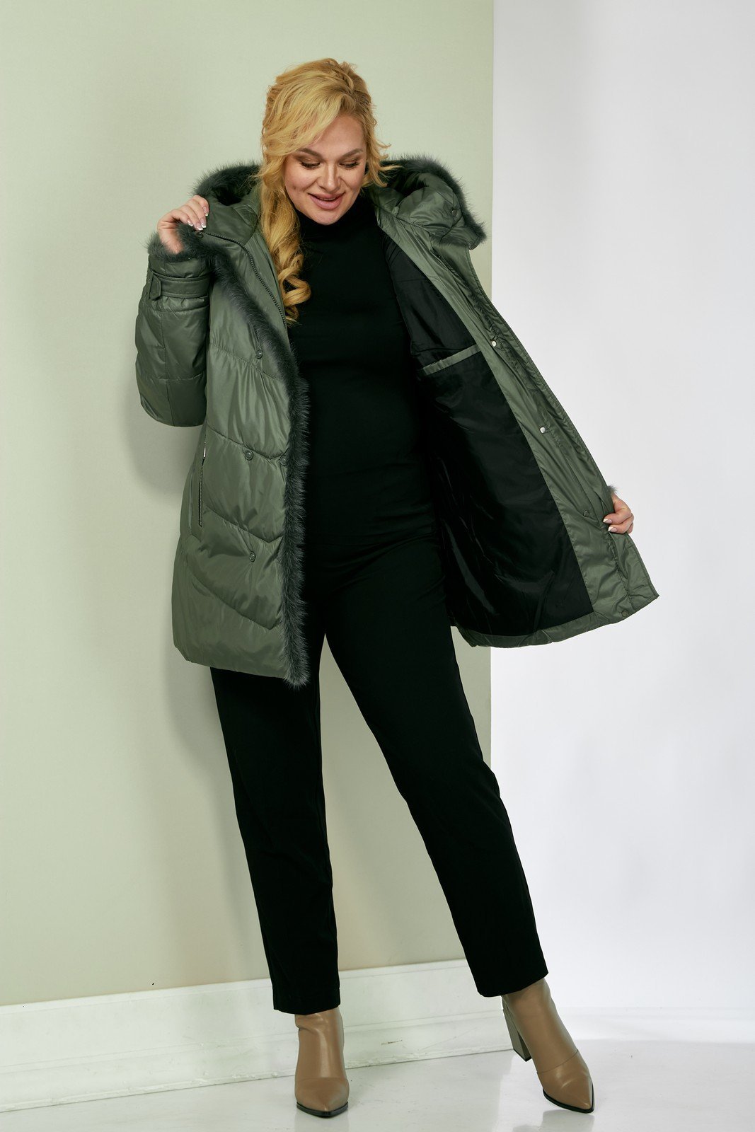 Куртка 2134 олива Shetti купить - 7% скидка | в наличии